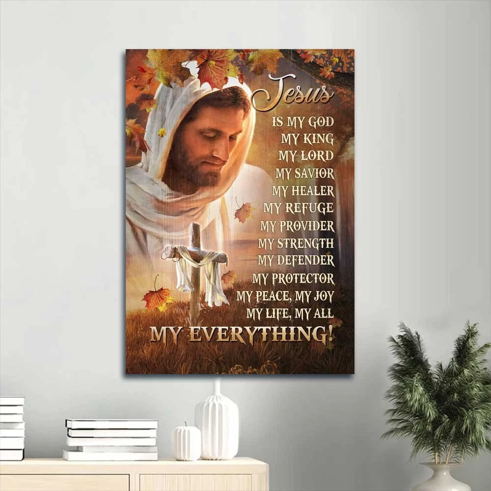 Poster Jesus Portrait- Autumn Seasonabstract Jesus Paintingwoode ...