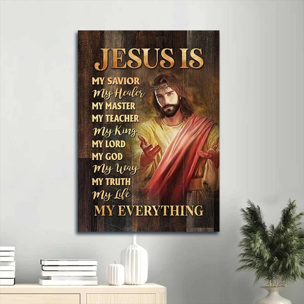 Poster Jesus Portrait, - Beautiful Jesus Painting, Crown Of Thorn, Jes ...