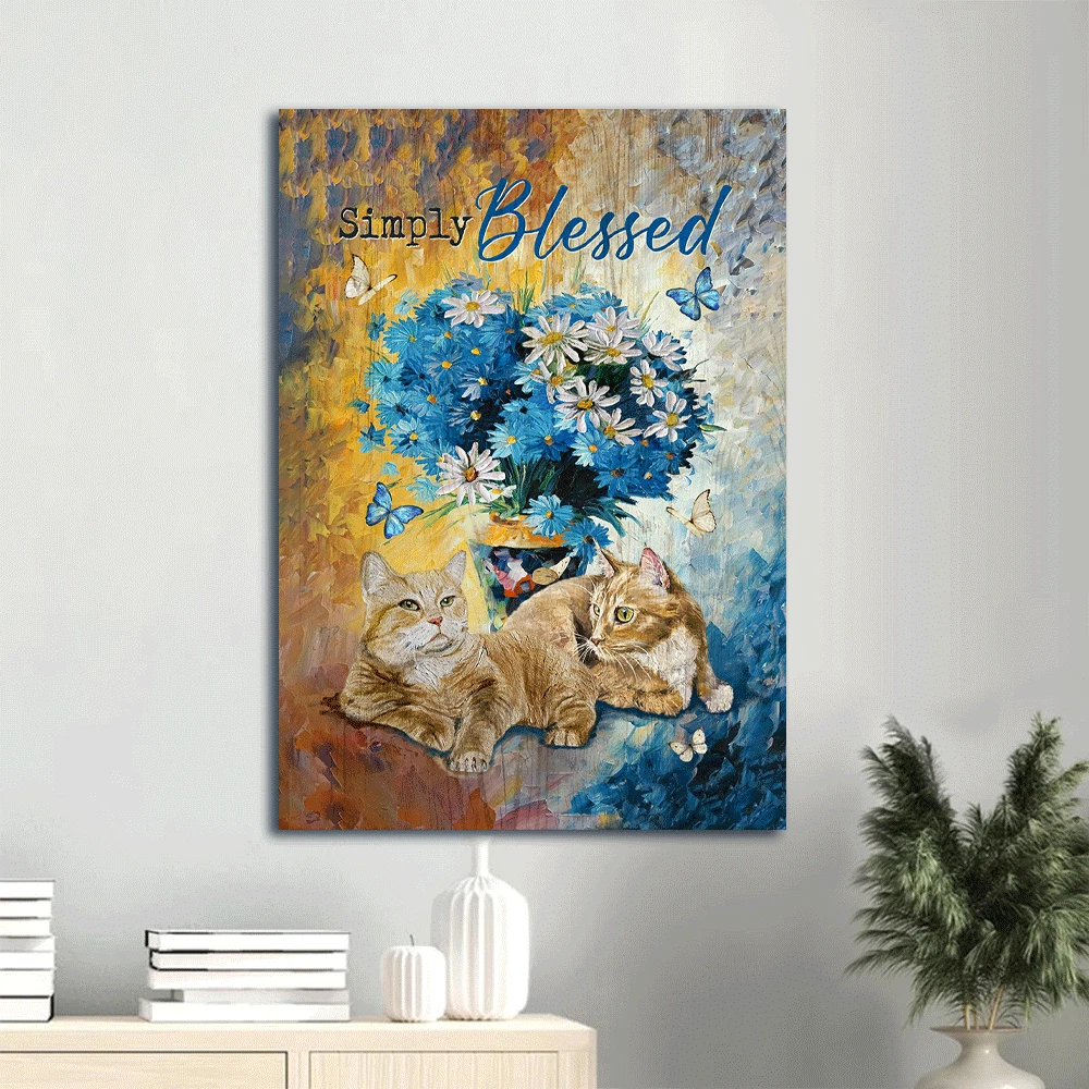 Poster Jesus Portrait- Blue Daisy, Daisy Flowers, Fluffy Cats, Simply ...