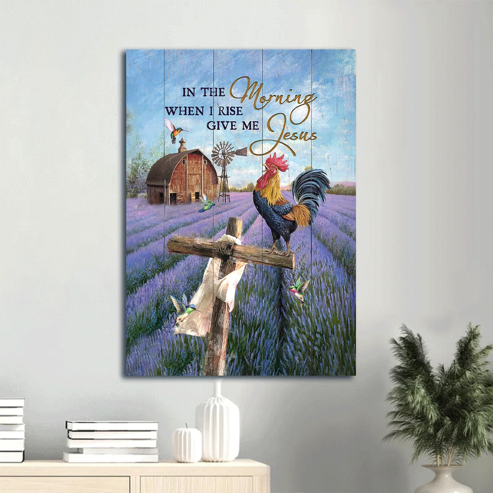 Poster Jesus Portrait , - Rooster Drawing, Lavender Field, Cross- Gift ...