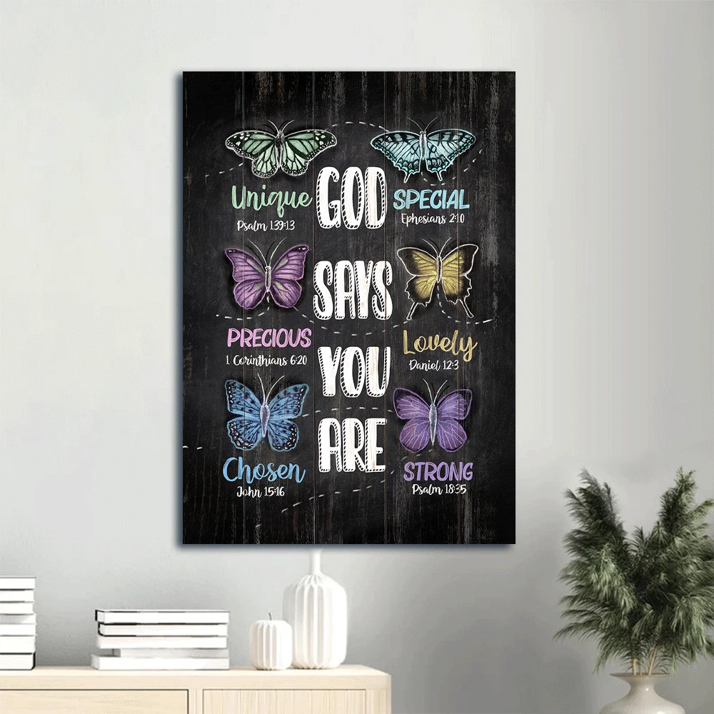 Poster Jesus Portrait, - Watercolor Butterflies, Bible Verses Portrait ...