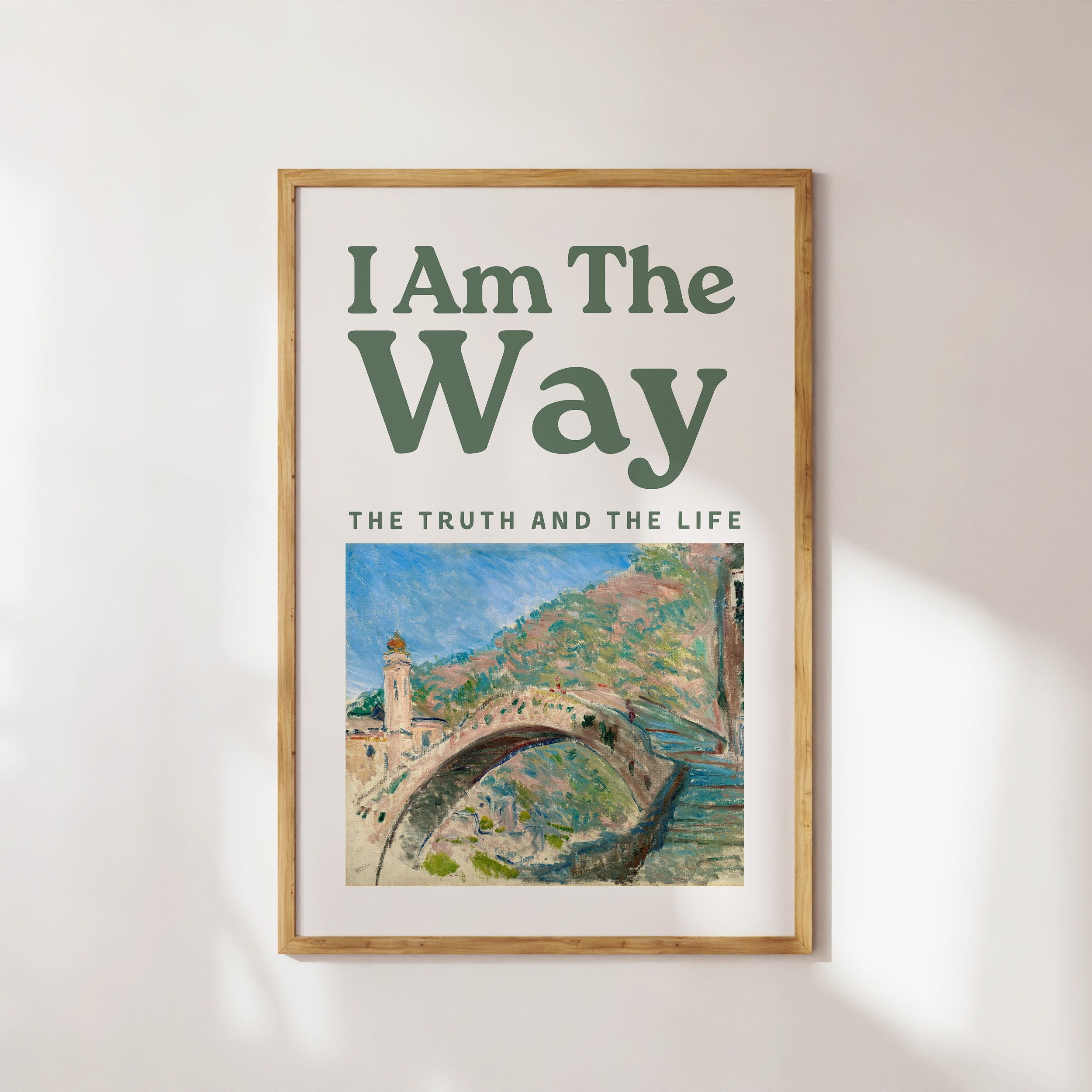 Poster John 14 Sage Green Wall Art Large Wall Poster, Retro Mascot Wall ...