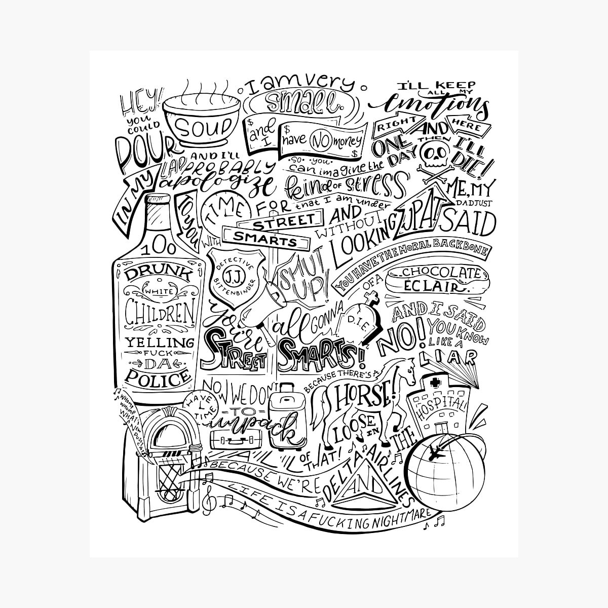 Poster John Mulaney Quote Compilation - No Framed, Vintage Wall Art ...