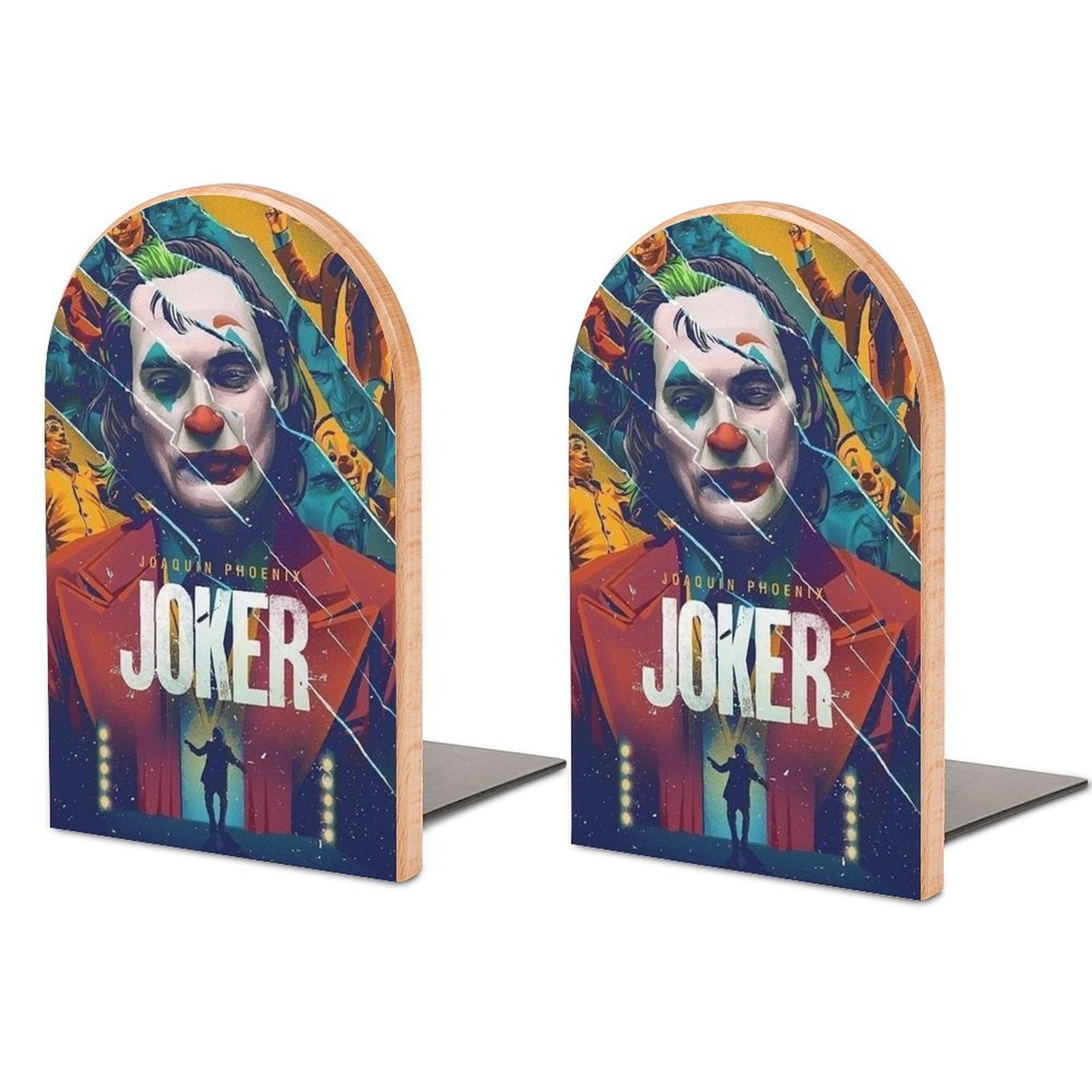 Poster Joker Folie A Deux Bookends Wood Book Divider Decor Shelves Non ...