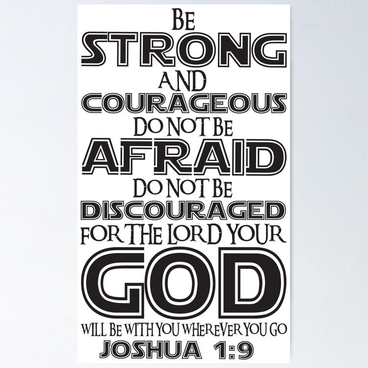 Poster Joshua Be Strong And Courageous Poster - No Framed, Vintage Wall ...