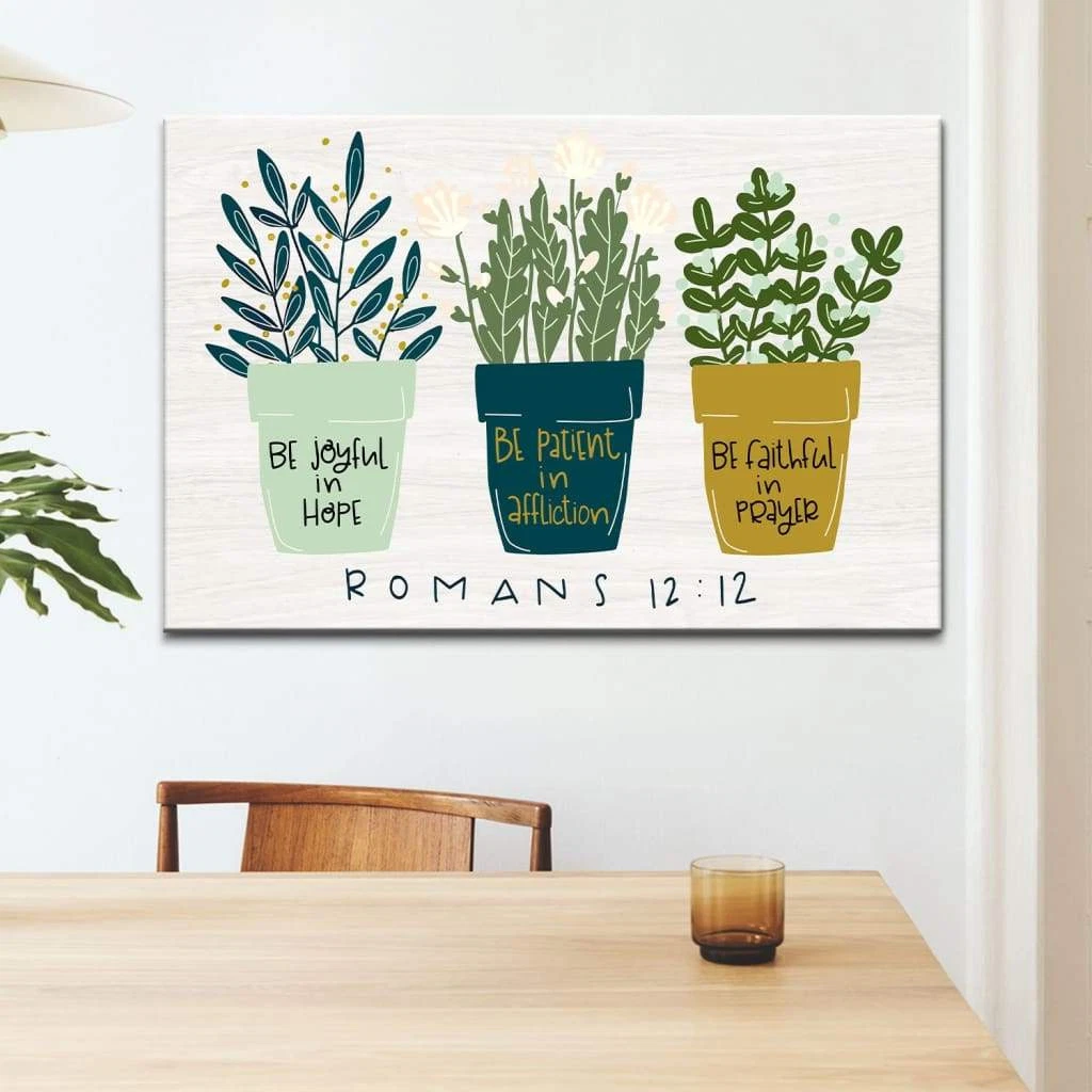 Poster Be Joyful In Hope Romans 1212 Bible Verse- UNFRAMED Poster ...
