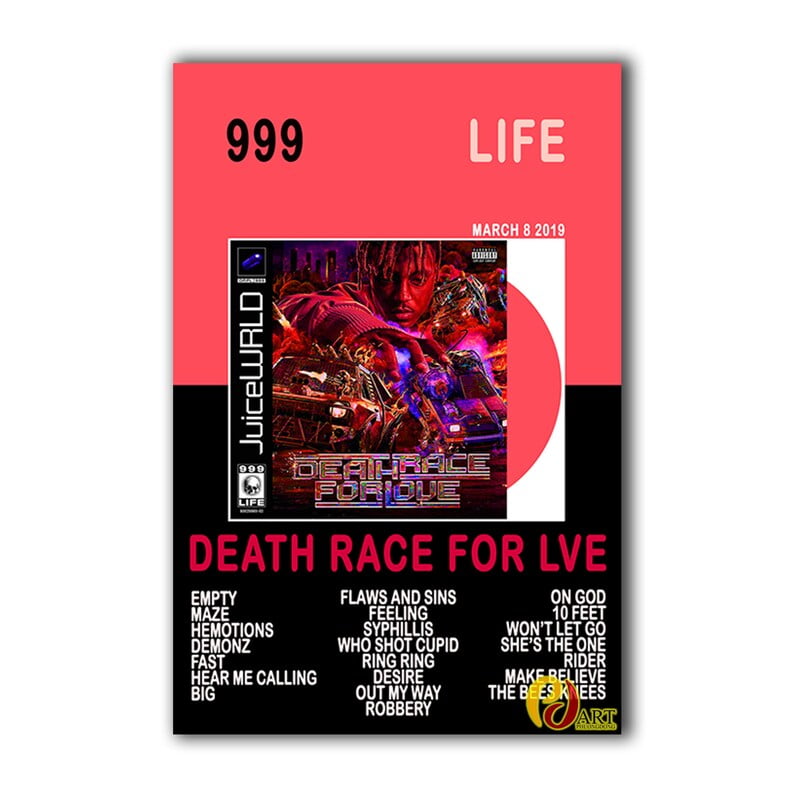 POSTER Juice Wrld Death race for live Album cover Poster wall art Juice ...