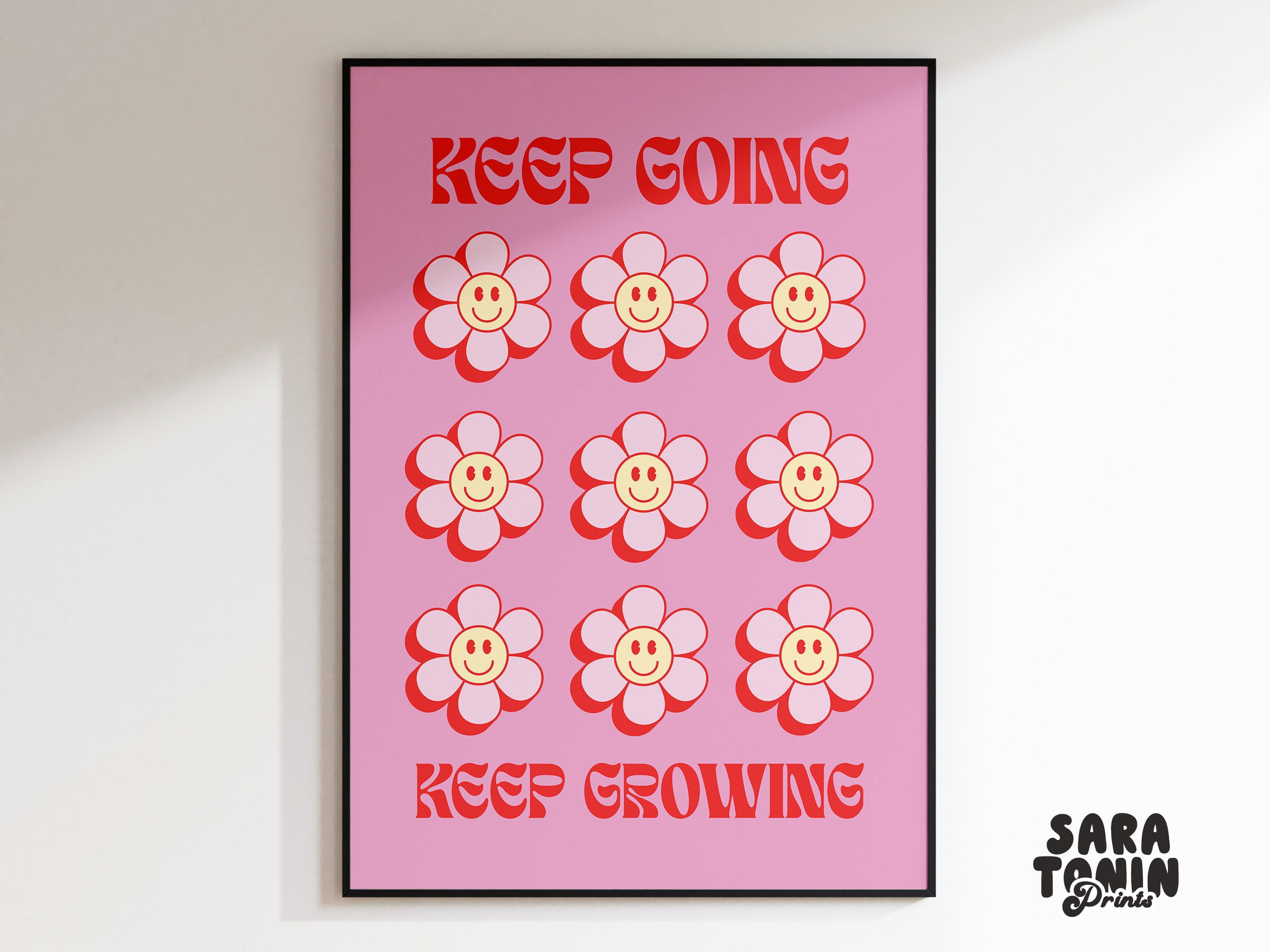 Poster Keep Going Keep Growing Print, Motivational Poster, Retro Poster ...