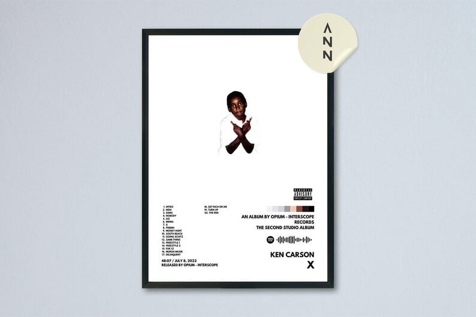 Poster Ken Carson - X Album Poster / Album Cover Poster / Wall Decor ...