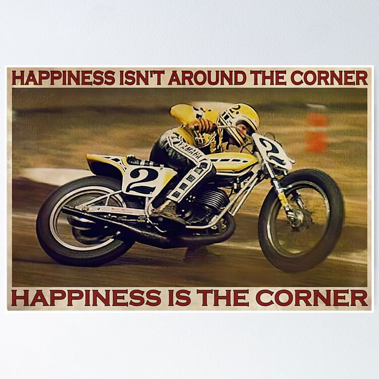 Poster Kenny Roberts Flat Track Happiness Isn'T Around The Corner - No ...
