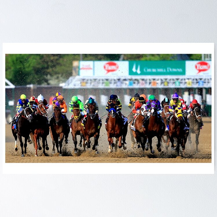 Poster Kentucky Derby Horse Race - No Framed, Vintage Wall Art, Trendy ...