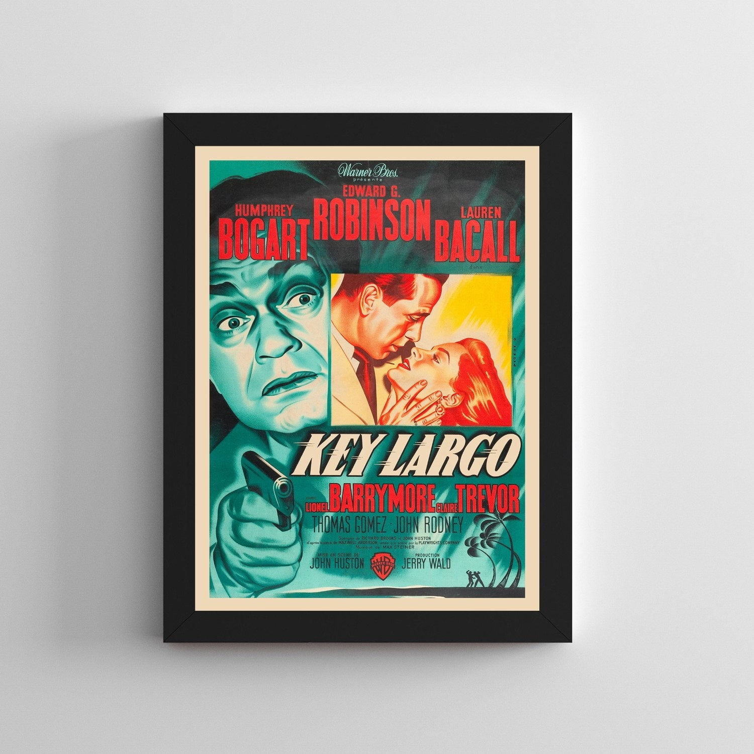 Poster Key Largo Humphrey Bogart Film Noir French Movie Poster ...