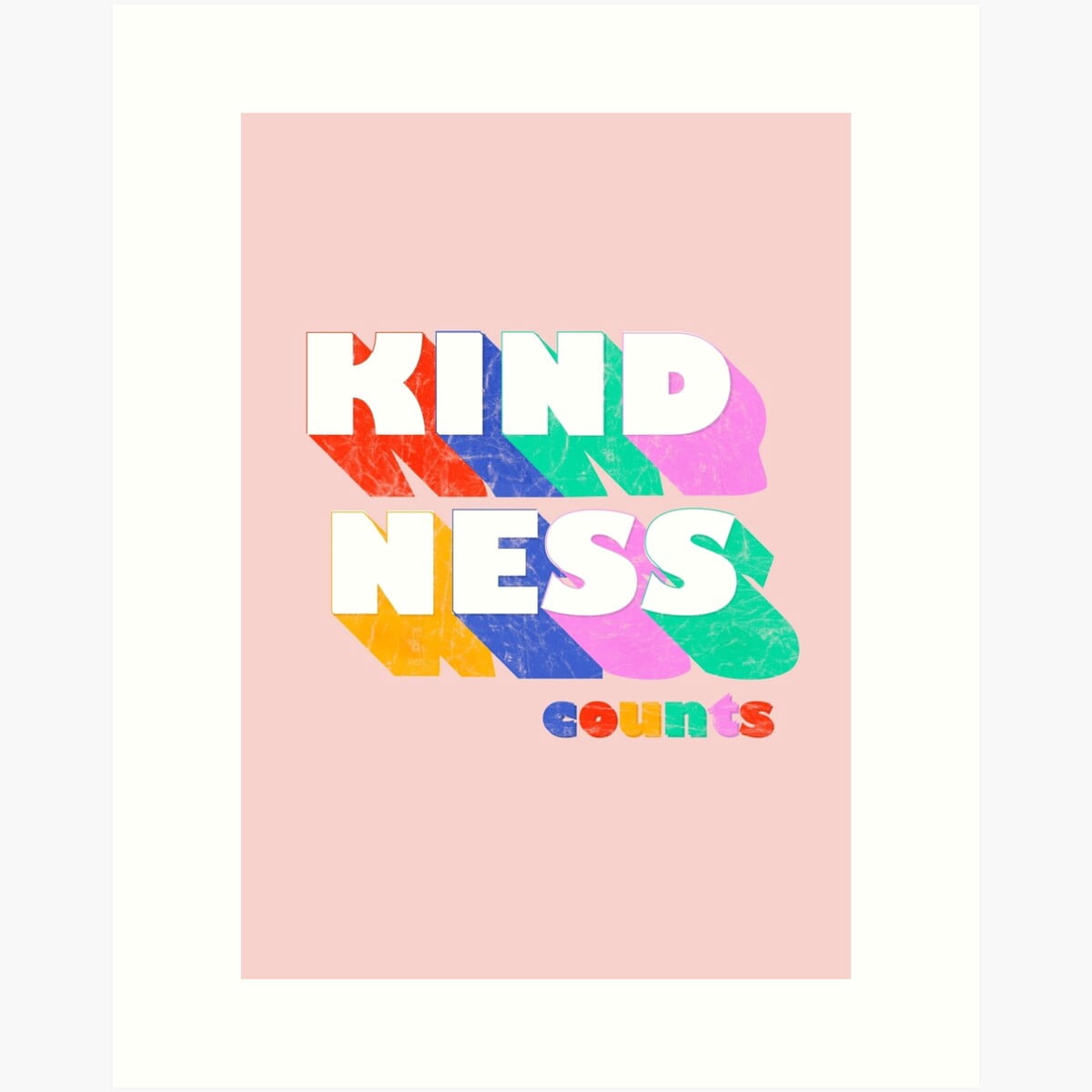Poster Kindness Counts - Rainbow Typography Poster No Framed, 12x18 ...
