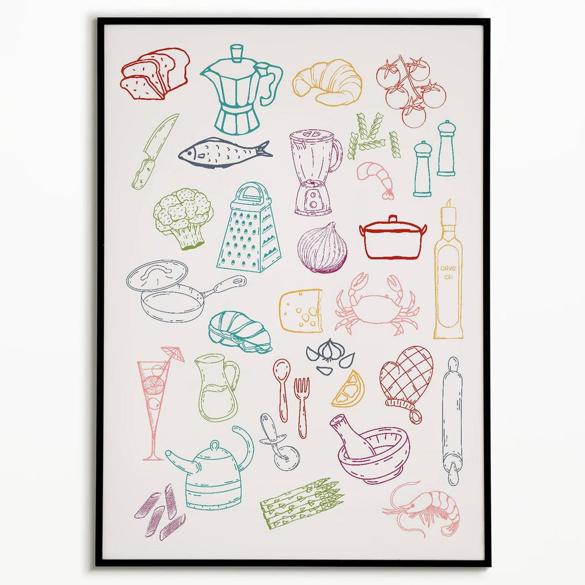 Poster Kitchen Ingredient Print, Wall Art, Kitchen Art, Food Art Print ...