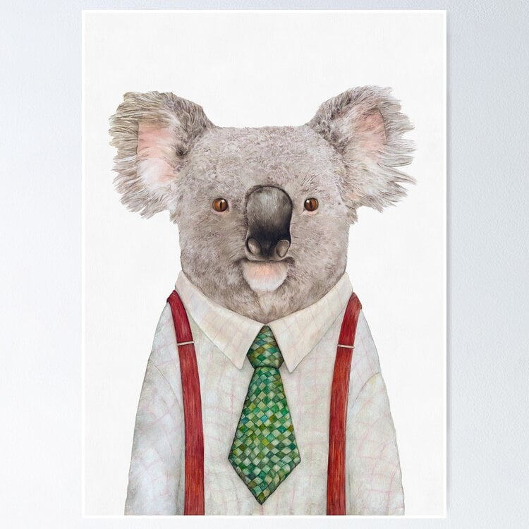 Poster Koala - No Framed, Vintage Wall Art, Trendy Retro Print ...