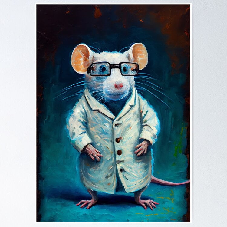 Poster Lab Rats - Impasto Oil Painting. A Rat Doctor - No Framed ...