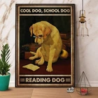 Poster Labrador Dogs And Book Cool Dog School Dog Reading Dog Vertical ...