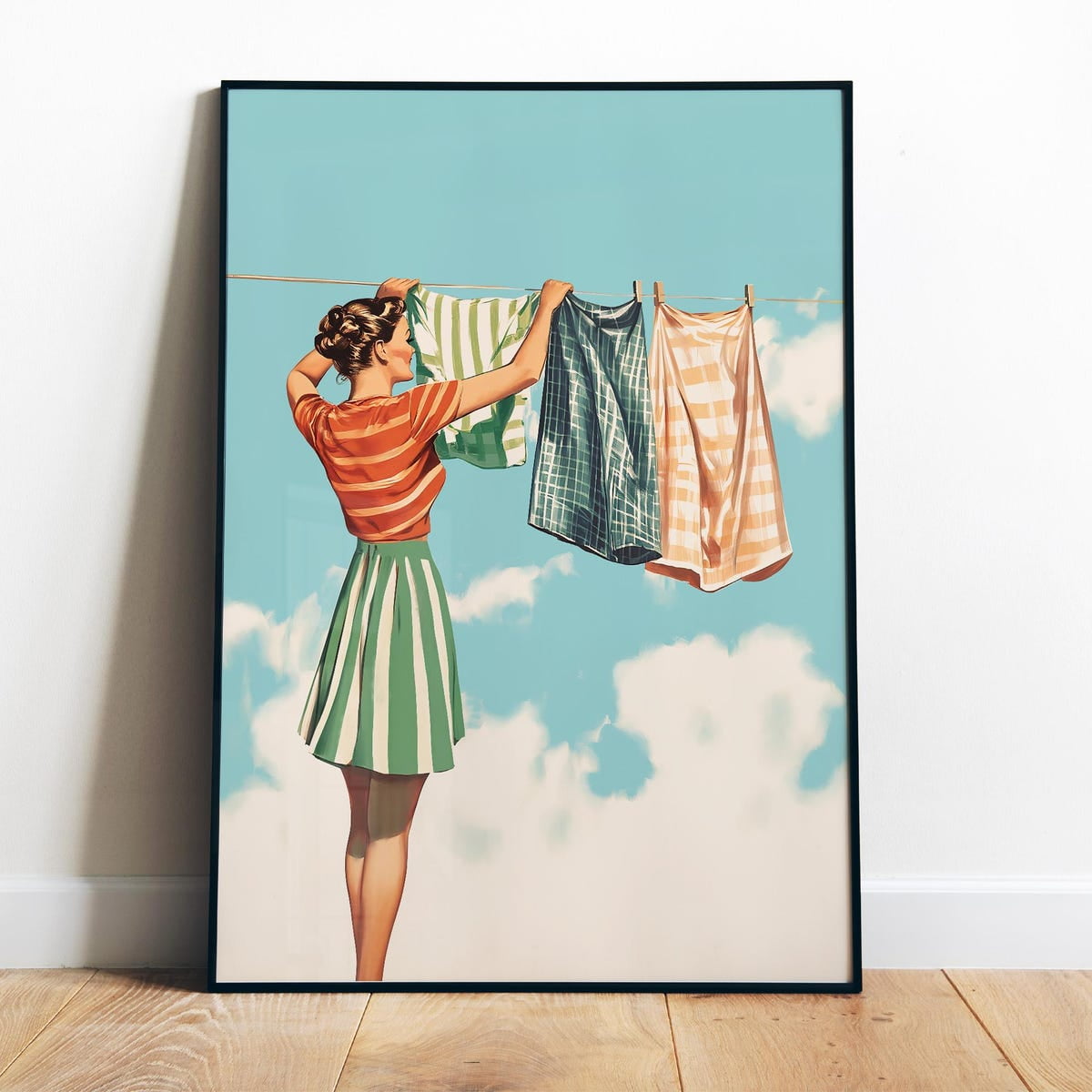 Poster Laundry Wall Art Printable Retro Housewife Art Print Laundry Day ...