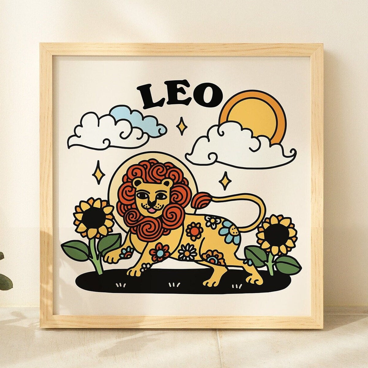 Poster Leo Lion Zodiac Print, Leo Poster Gift, Cute Astrology Horoscope ...