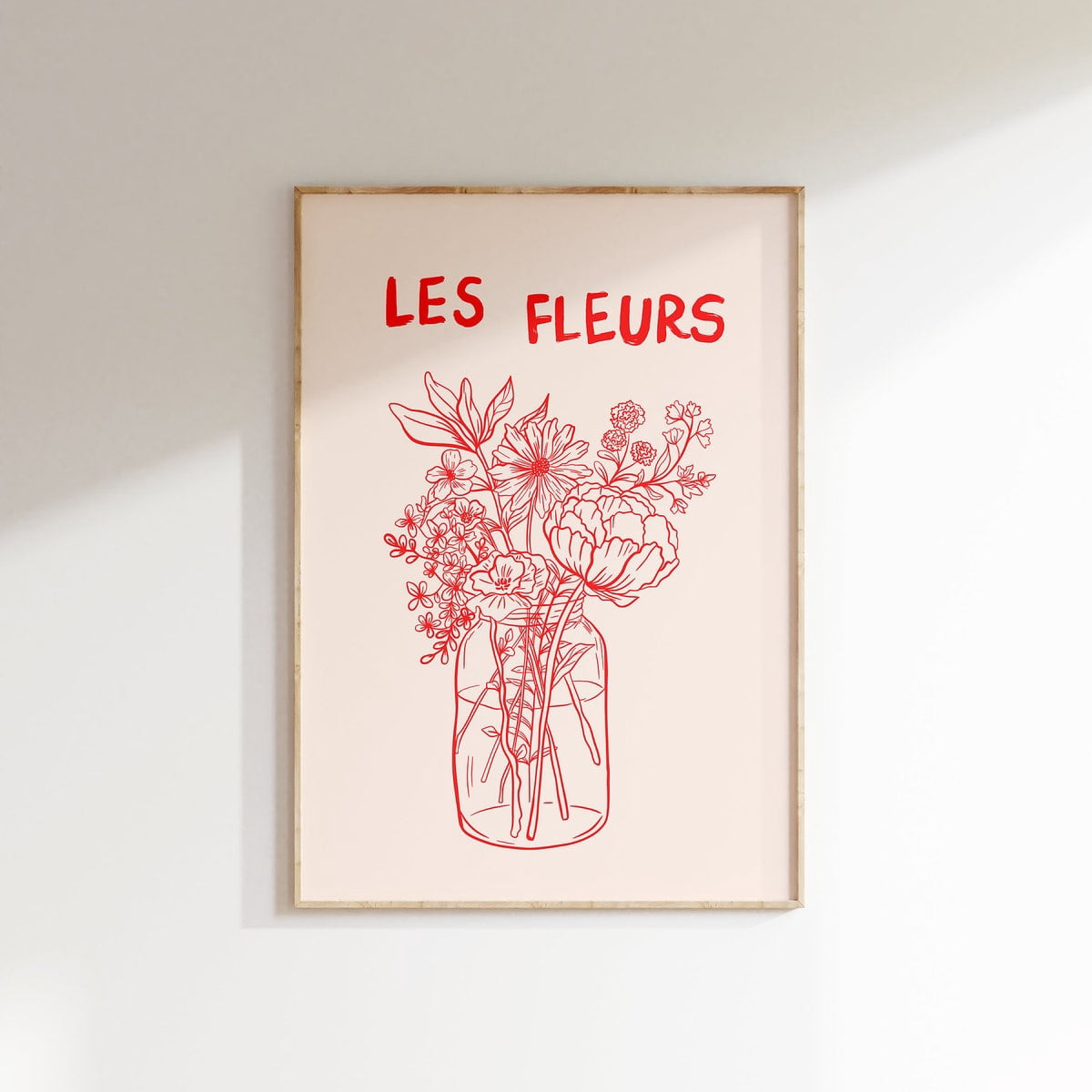 Poster Les Fleurs Wall Art, Flower Bouquet Print, Trendy Wall Art ...