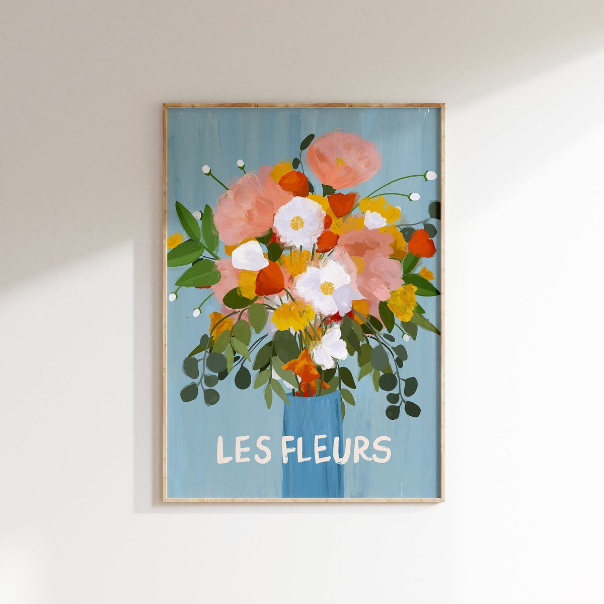Poster Les Fleurs Wall Art, Flower Bouquet Print, Trendy Wall Art ...