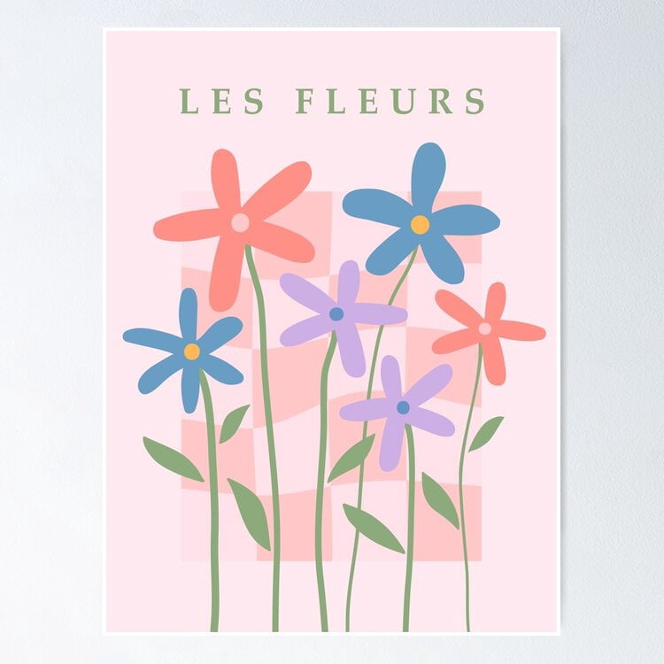 Poster Les fleurs, Flower market, Checkerboard, Cute pink flowers ...