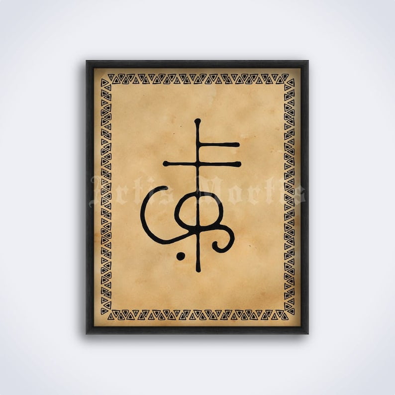 POSTER Lespri veve, voodoo art, magic symbol, sigil, hoodoo, spirit ...