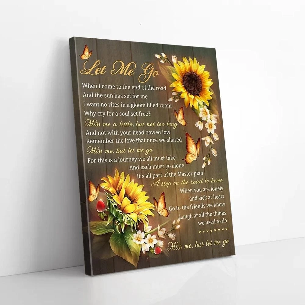 Poster Let Me Go Sunflower Butterfly - UNFRAMED Poster Prints, Wall Art ...