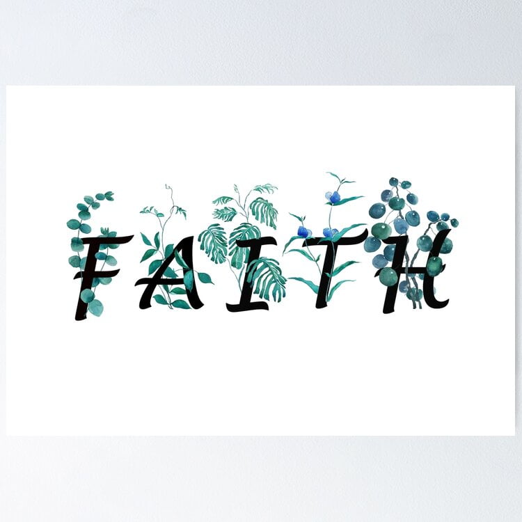 Poster Letter Faith Calligraphy Poster No Framed, 12x18 - Walmart.com