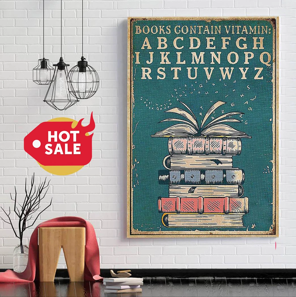 Poster Librarian Books Contain Vitamin- UNFRAMED Poster Prints, Wall ...