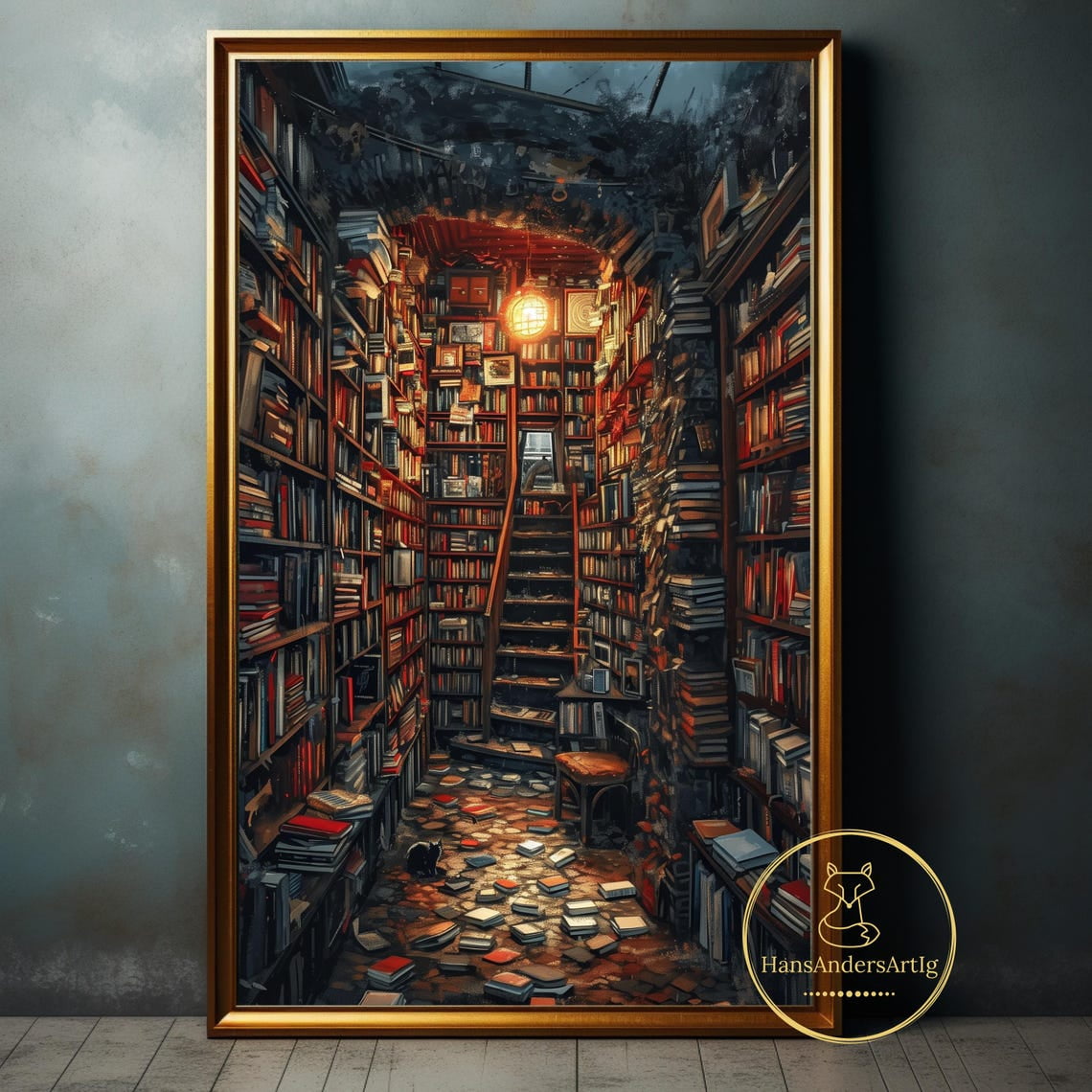 Poster Library Books Dark Academia Art Print Vintage Style Print Book Art Decoration Wall Art ...