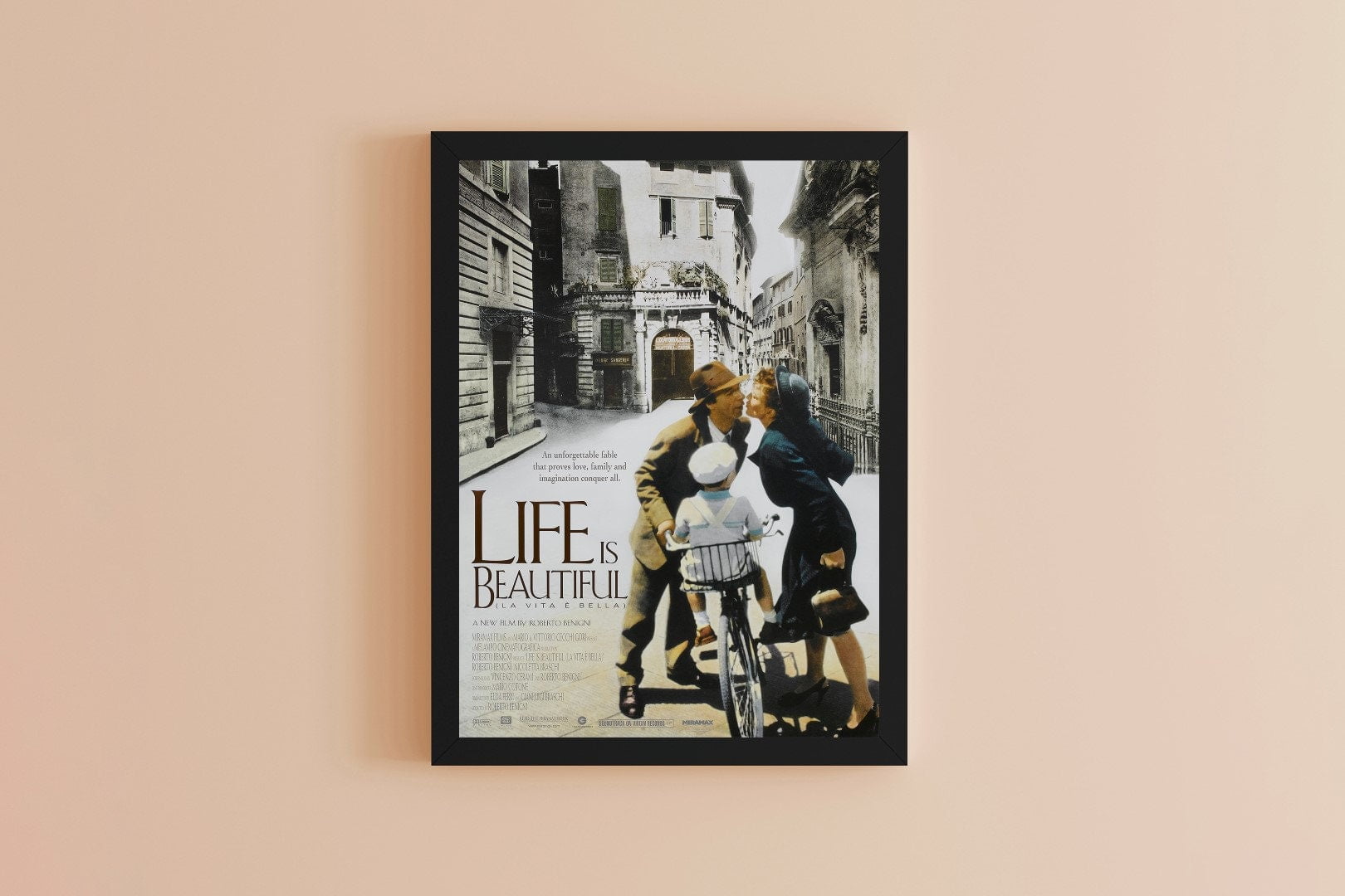 POSTER Life Is Beautiful Film / Movie Advertising Poster In A Black ...