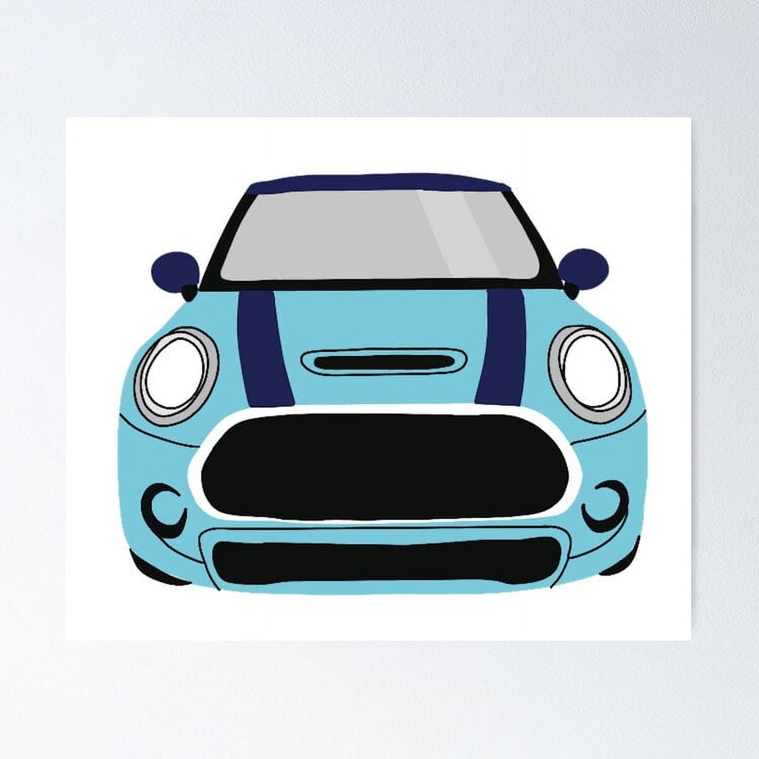 Poster Light Blue Mini Cooper Poster No Framed, 8x12 - Walmart.com
