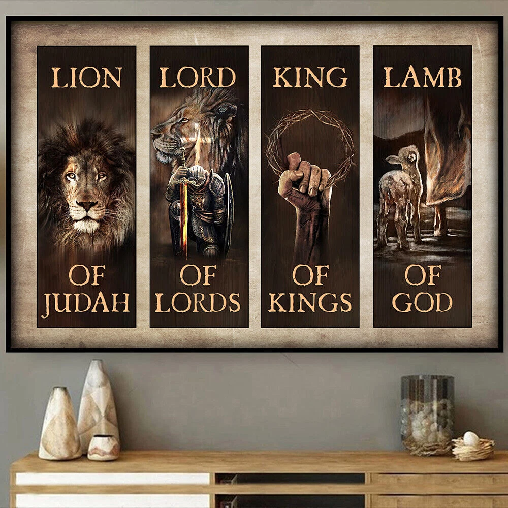 Poster Lion Of Judah Lord Of Lords King Of Kings Lamb Of God Faith ...