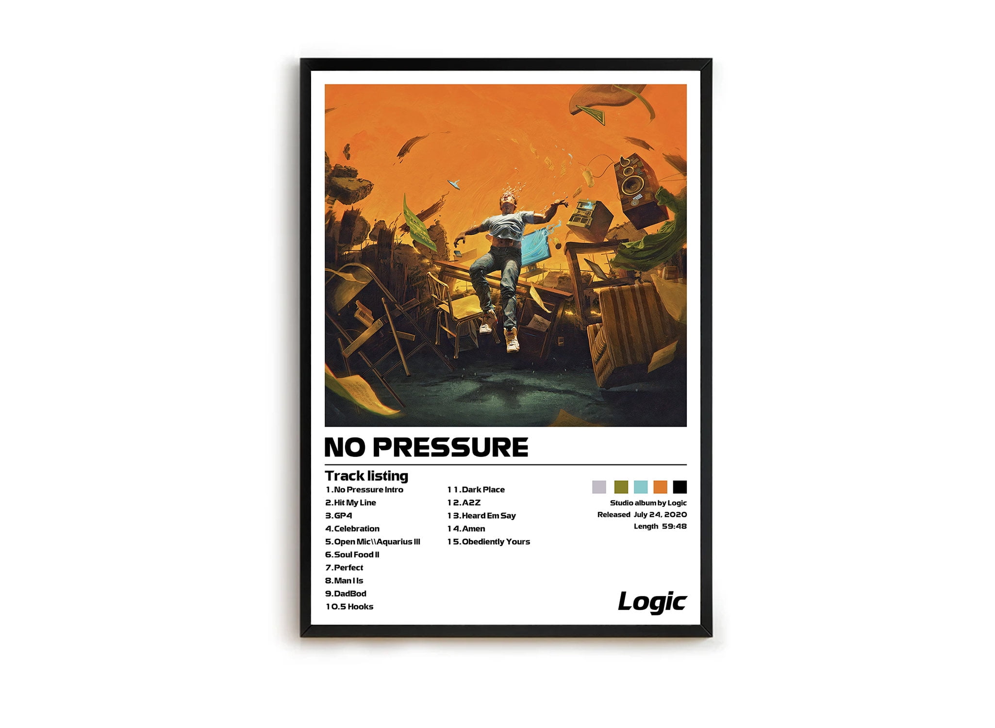 Poster Logic - No Pressure | Minimalist Album Cover Poster , Music ...