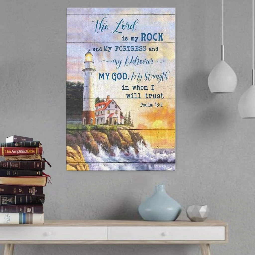 Poster The Lord Is My Rock Psalm 182 Kjvprint - Bible Verse - UNFRAMED ...