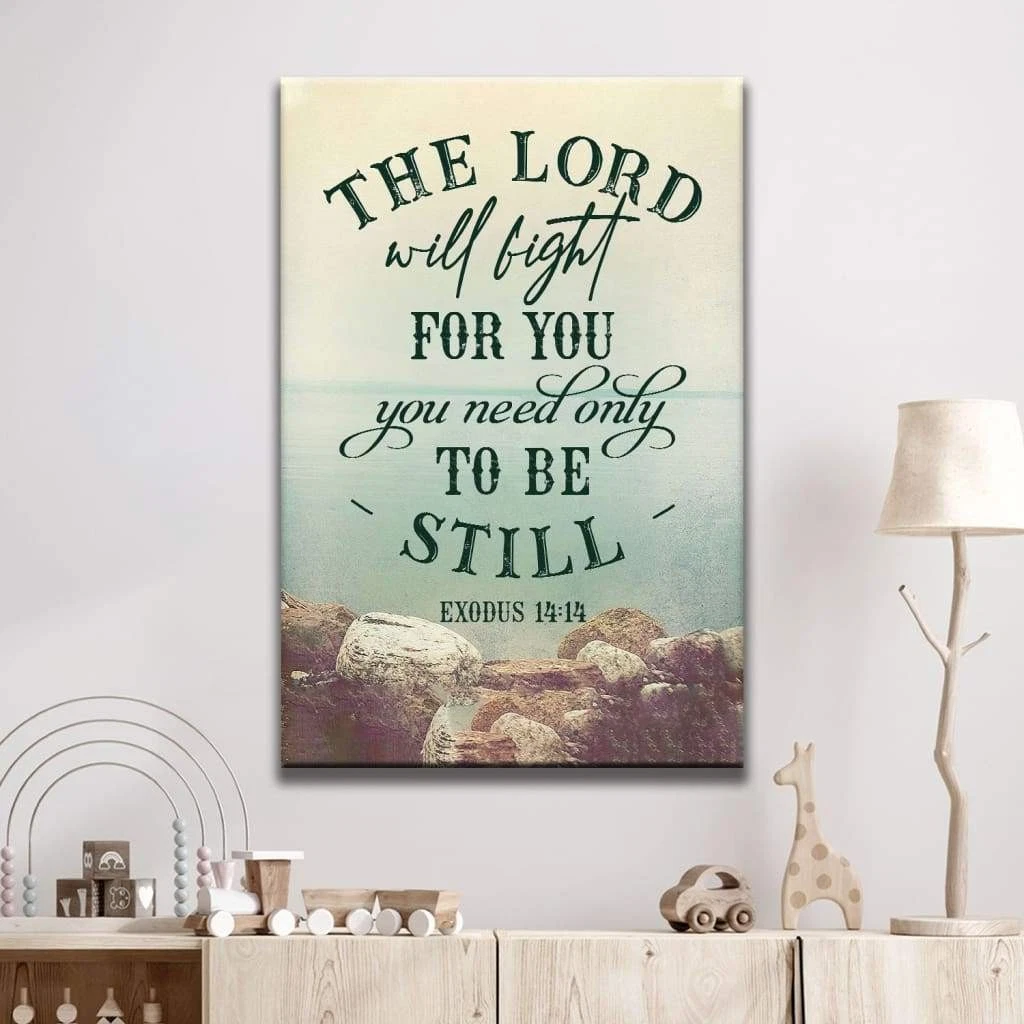 Poster The Lord Will Fight For You Exodus 1414 Bible Verse- UNFRAMED ...