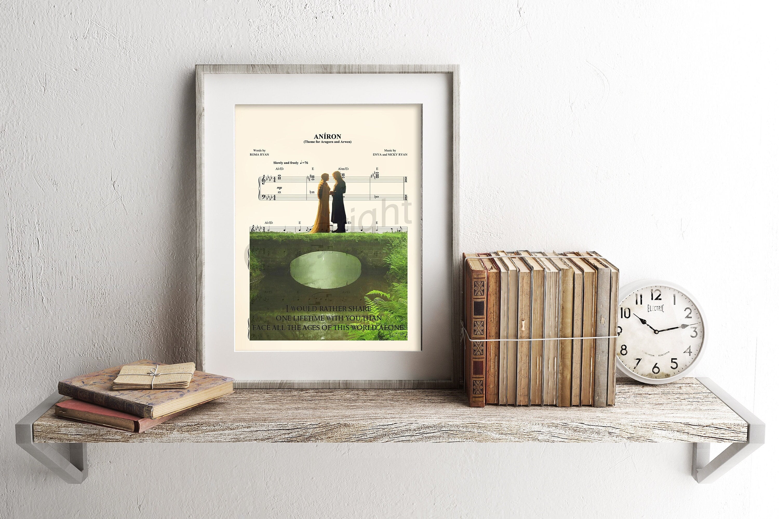 Poster Lord of the Rings Arwen and Aragorn Quote Sheet Music Art Print ...