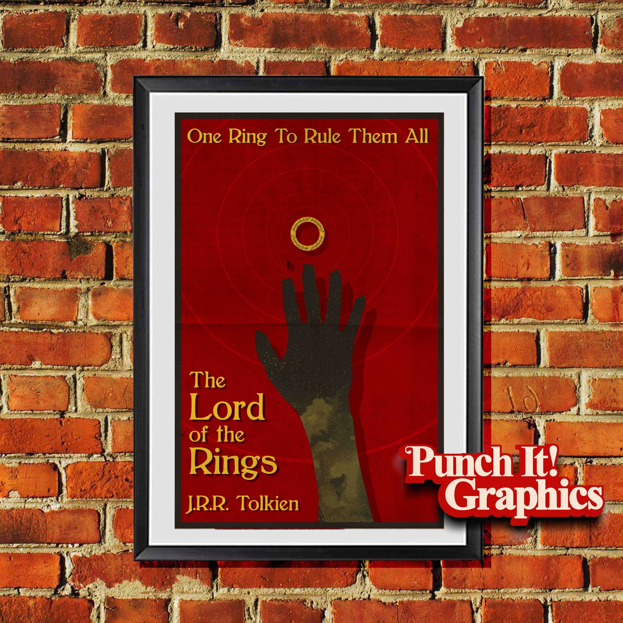 Poster Lord of the Rings Minimalist J.R.R. Tolkien Print Book Cover ...