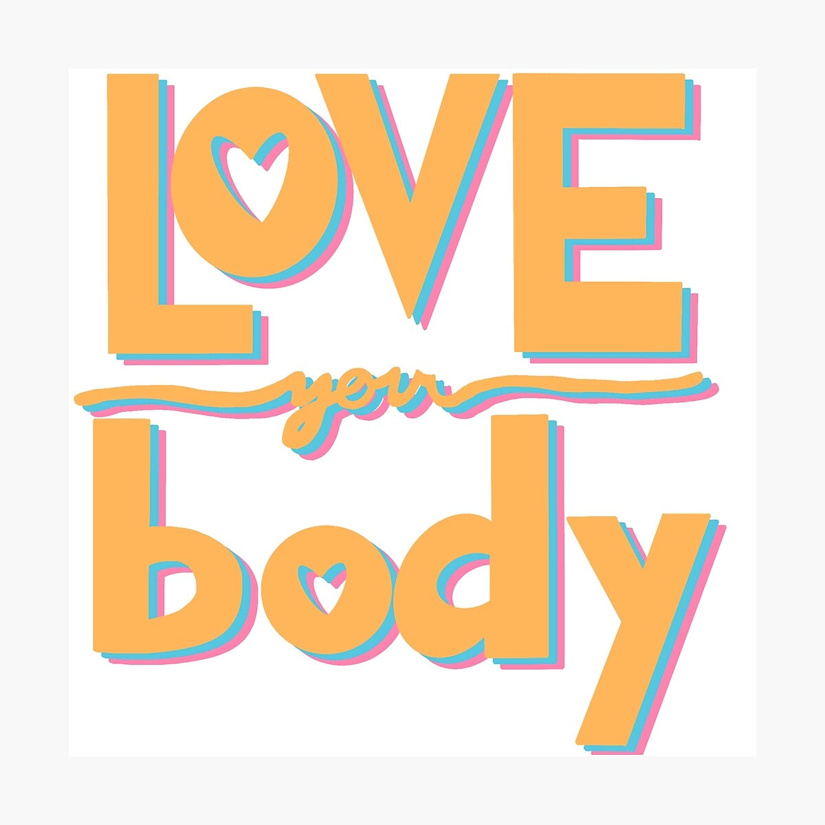 Poster Love Your Body Poster No Framed, 24x36 - Walmart.com