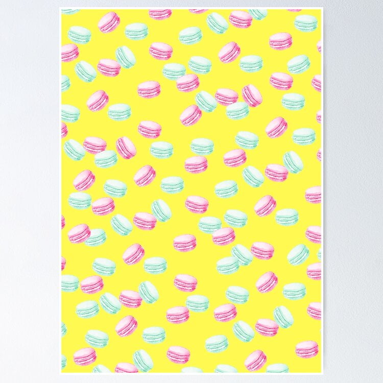 Poster Macaroons Pattern, Pink Macaroons, Blue Macaroons, Macaron ...