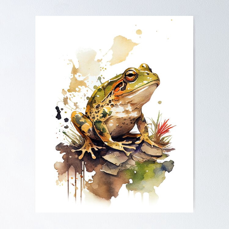 Poster Majestic Frog Wildlife Collection - Watercolor Art | Digital Art ...