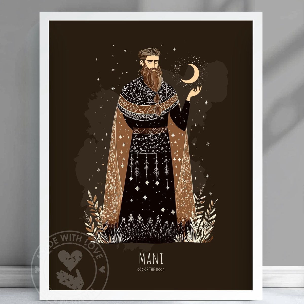 Poster Mani God Poster, Mani Nordic God, Mani Norse God, Norse ...