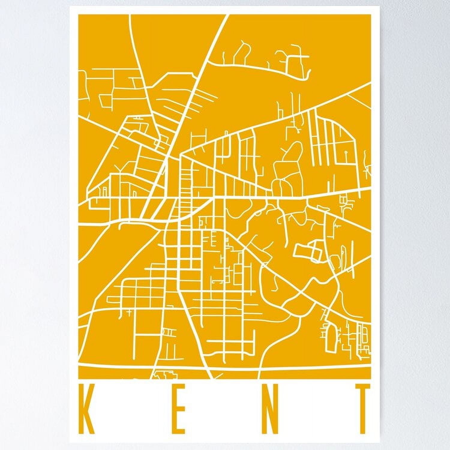 Poster Map Of Kent, Oh Poster No Framed, 8x12 - Walmart.com