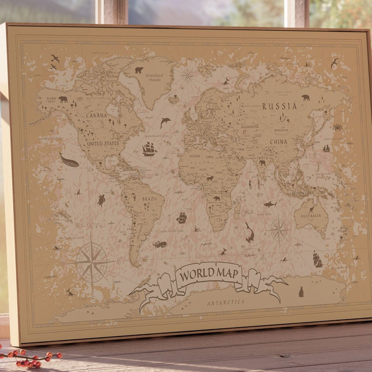 Poster A Map Of The World Poster, Wall Art, Poster Print, Wall Decor ...