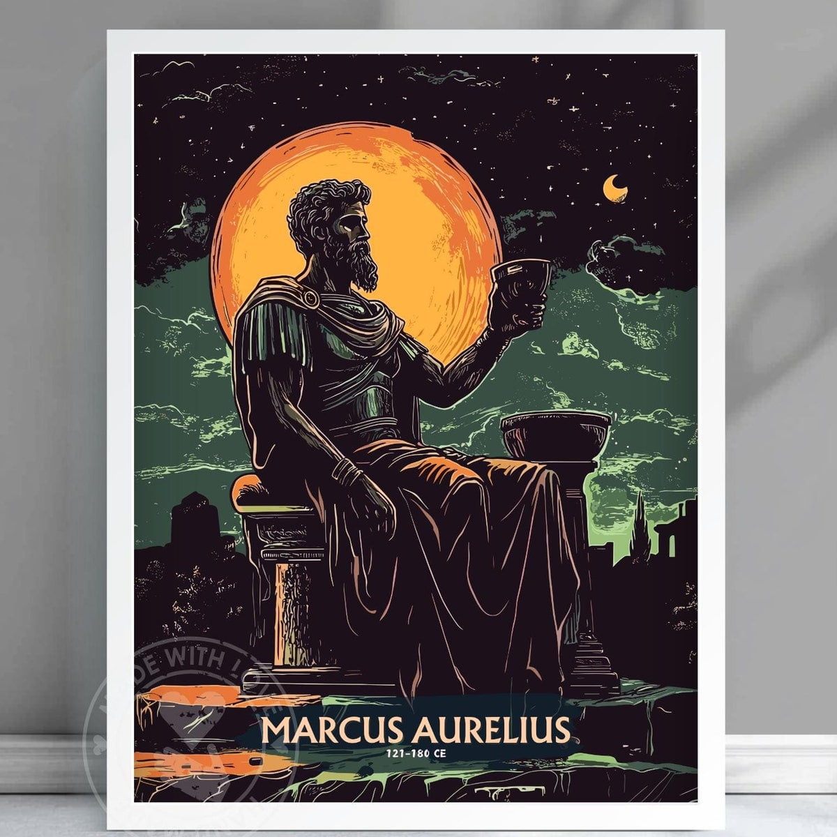 Poster Marcus Aurelius Philosopher Print - Philosophy Poster, Stoicism ...