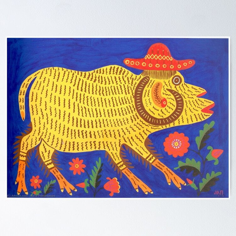 Poster Maria Prymachenko This Ukrainian Ram Did Not Gather His Ð¡Rop ...