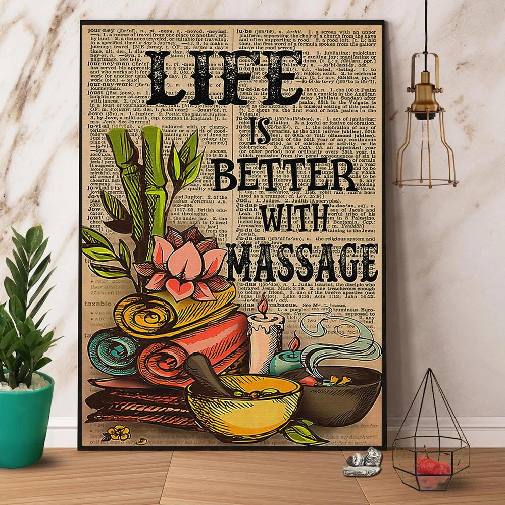Poster Massage Therapist Life Is Better With Massage Paper No Frame ...