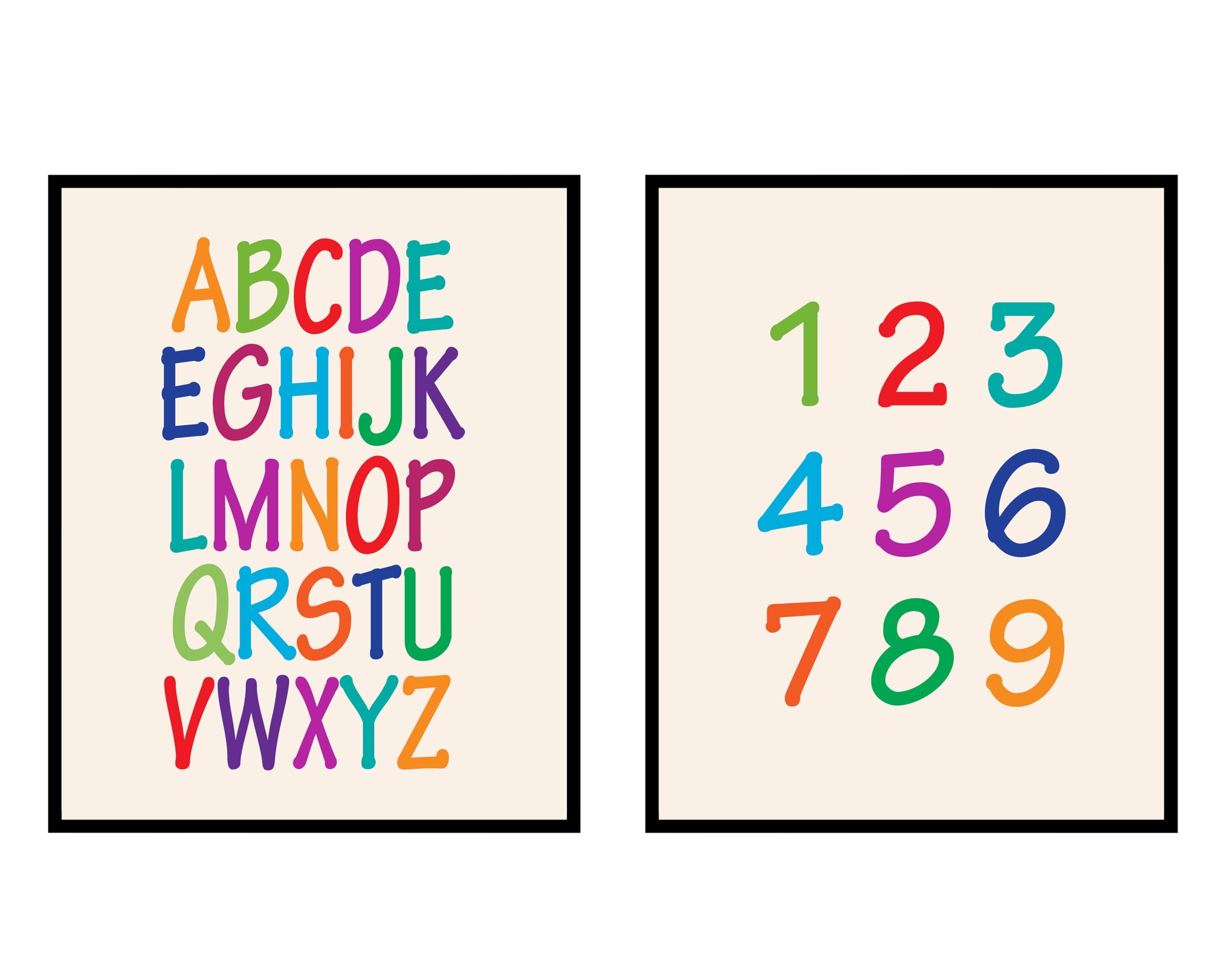 Poster Master 2-Piece Alphabet & Numbers Poster - Educational Print ...