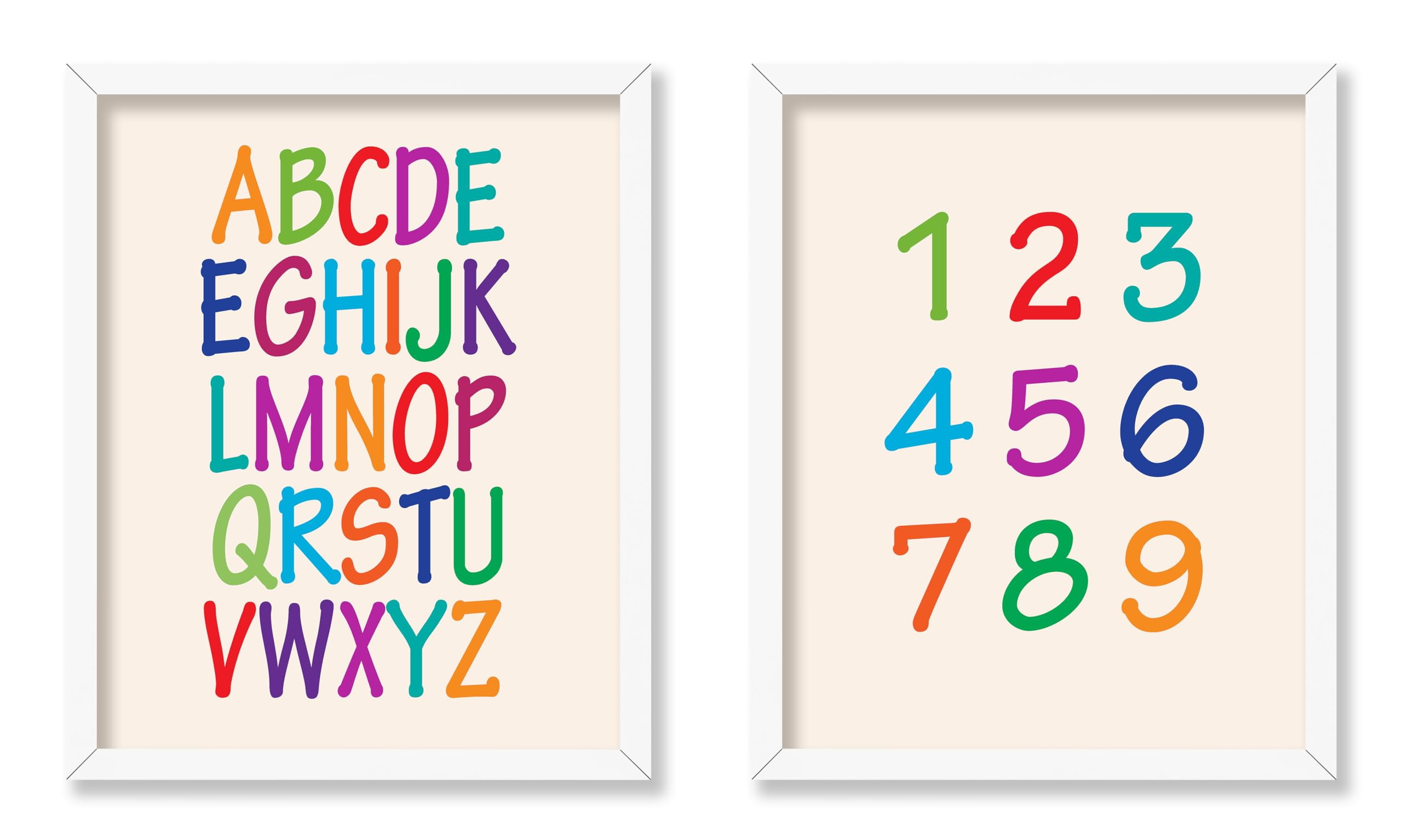 Poster Master 2-Piece Alphabet & Numbers Poster - Educational Print ...